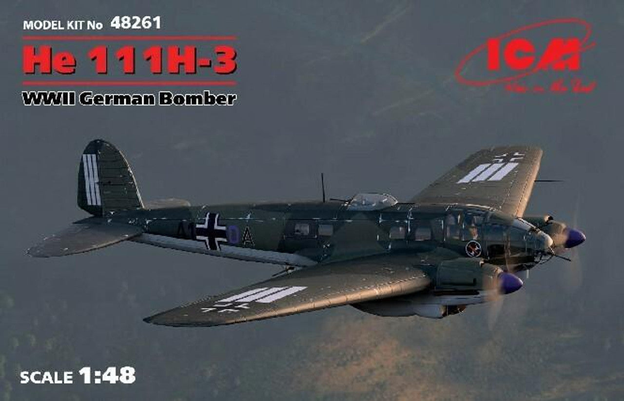 ICM Models 1/48 ICM He 111H-3, WWII German Bomber – Military Model Supply